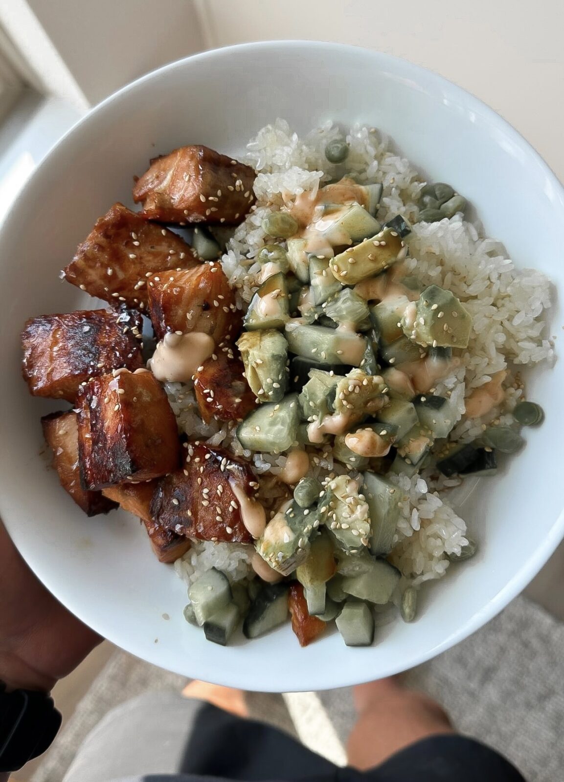 Crispy Rice Salmon Sushi Bowls - Stefany Bare Blog